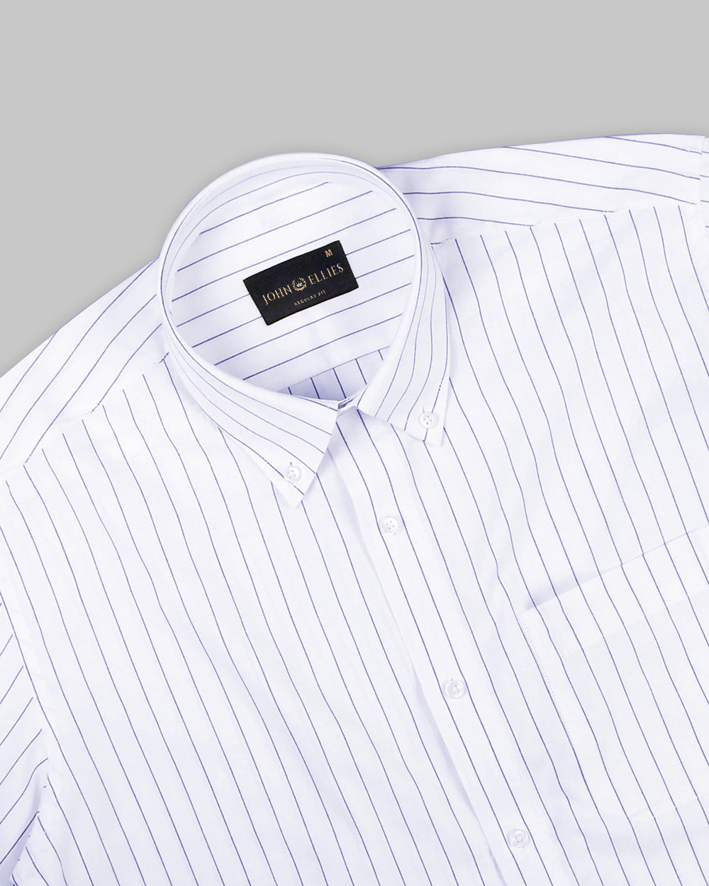 Buy Navy Stripe Premium Cotton Men's Formal Shirt